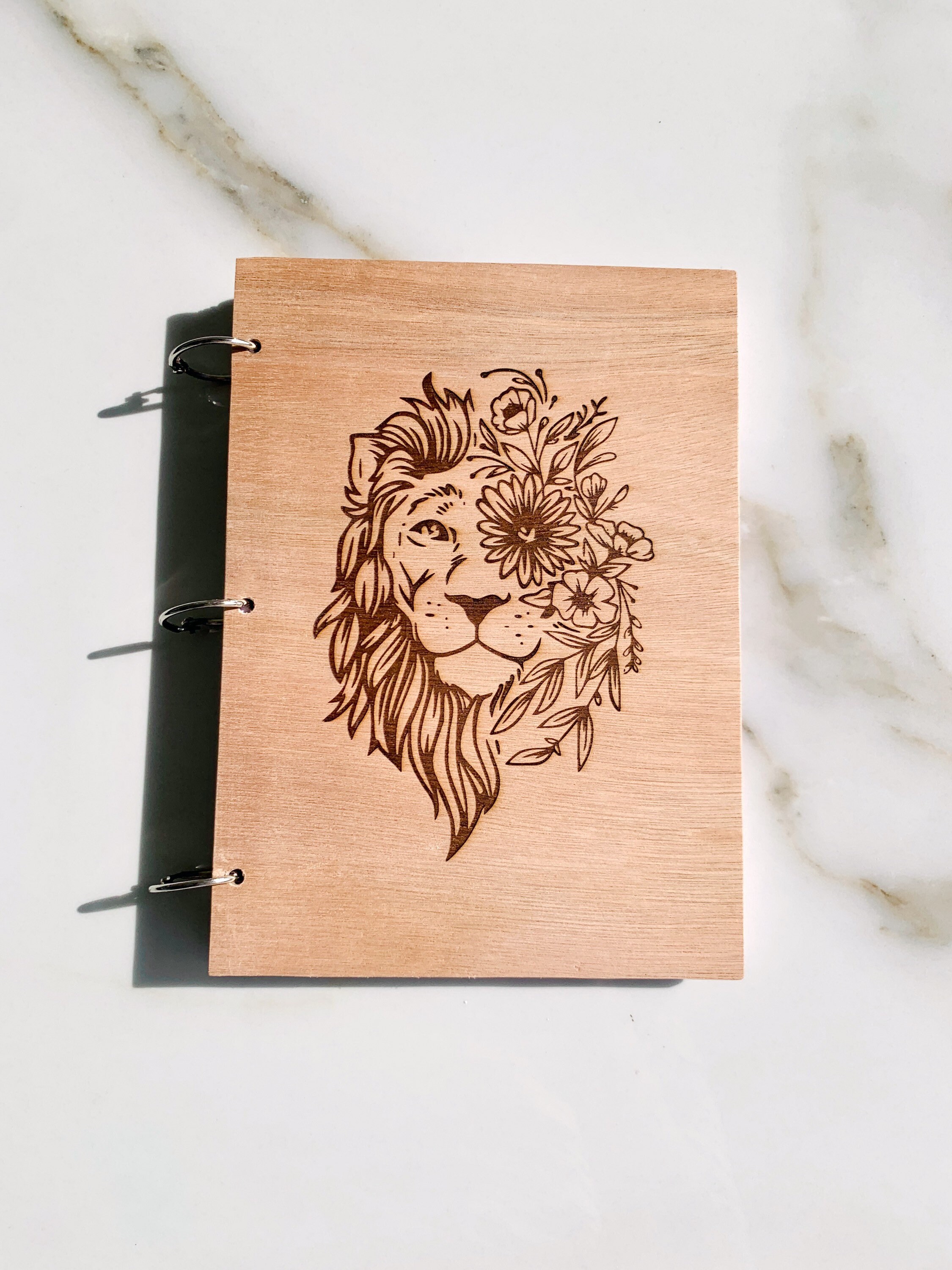Personalized Lion Notebook Customized Wood Notebook Engraved - Etsy UK