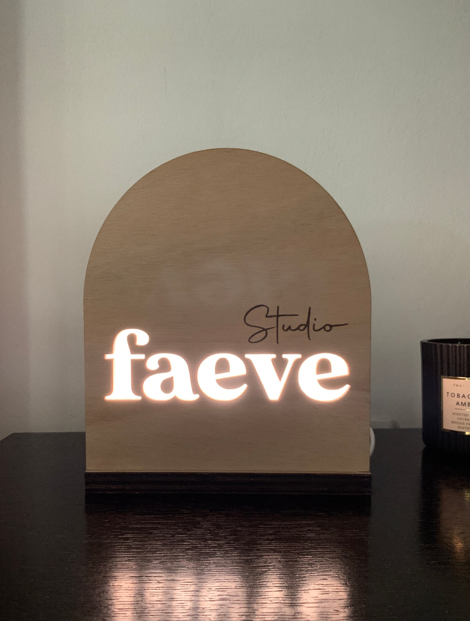 Custom Logo Light Lamp, Wood Arch Logo Night Light, Custom Led Logo ...