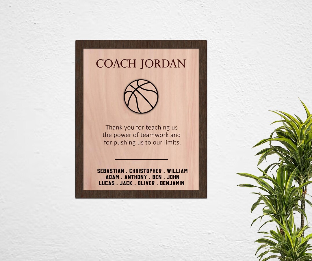 Personalized Basketball Coach Gift Plaque: Engraved Wood Sign - Etsy