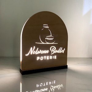 Custom Logo Light Lamp, Wood Arch Logo Night Light, Custom Led Logo ...