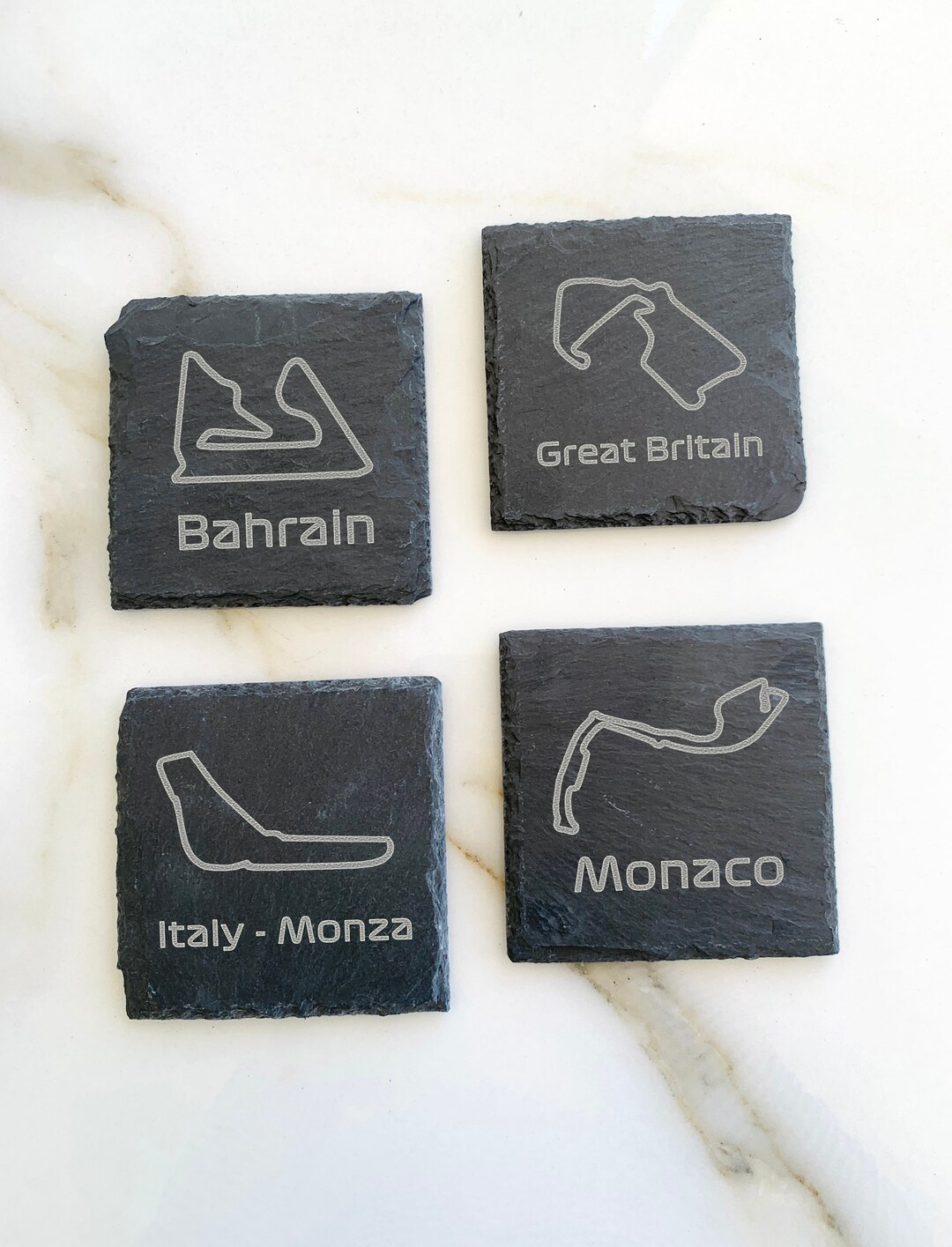 Formula 1 Race Track Slate Coasters, F1 Race Circuit 2024 Coasters Set ...