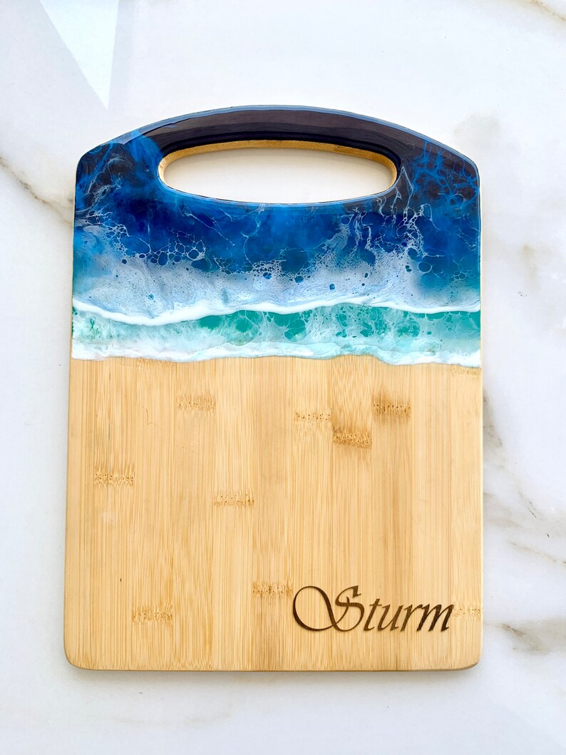 Ocean Resin Cutting Board Personalized Ocean Chopping Cheese - Etsy