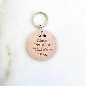Custom Class Reunion Favors: Engraved Wood Tags, Coasters & Keychains ...