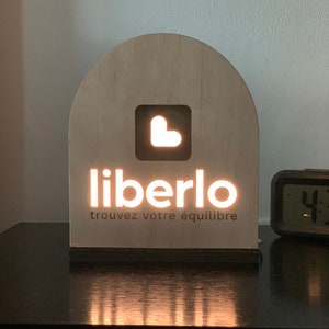 Custom Logo Light Lamp, Wood Arch Logo Night Light, Custom Led Logo ...