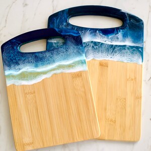 Ocean Resin Cutting Board Personalized, Ocean Chopping Cheese Board ...