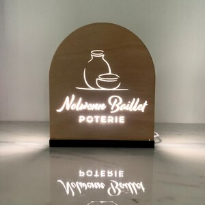 Custom Logo Light Lamp, Wood Arch Logo Night Light, Custom Led Logo ...