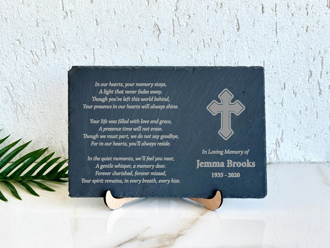 Personalized Memorial Stone Plaque - Engraved Large Slate Stone With ...