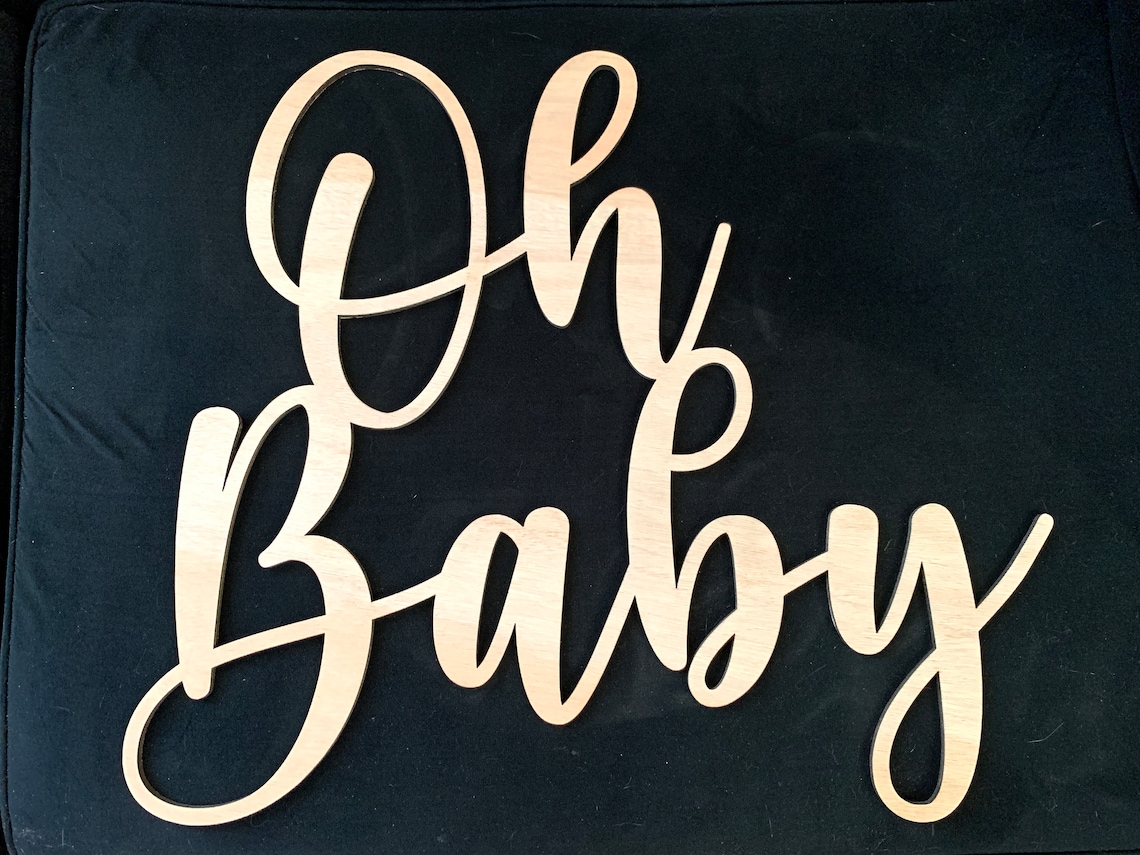 Oh Baby Wood Wall Sign Hello Baby Shower Sign Baby Baptism - Etsy