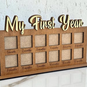 Personalized Baby Milestone Photo Frame: First Year Wooden Picture ...