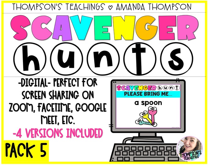 Virtual Scavenger Hunt Powerpoint Party Game || Virtual Party Games ...