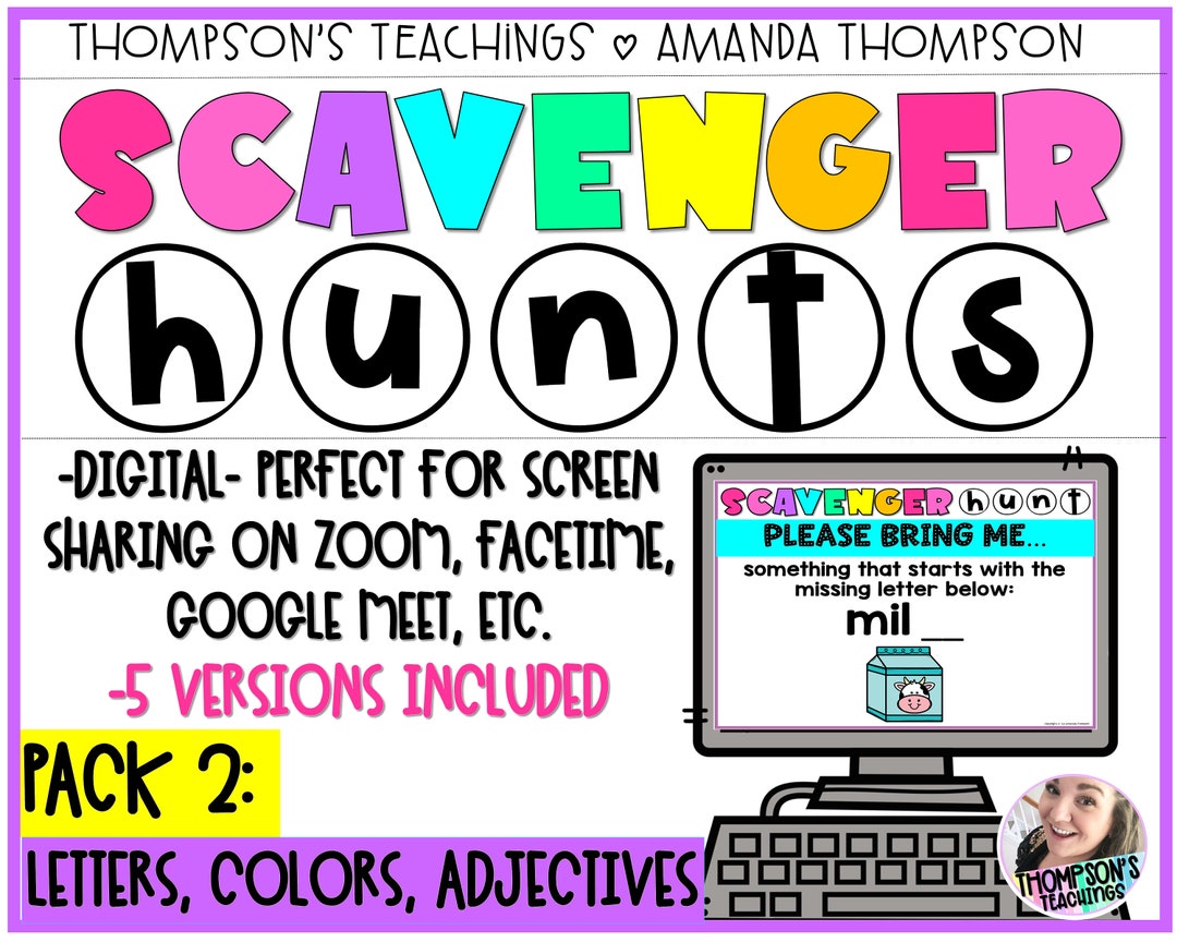 Virtual Scavenger Hunt Game: Zoom Party, Kids Activities (digital ...