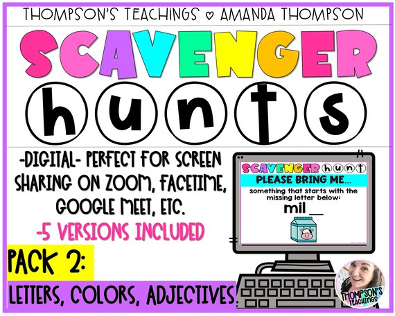 Virtual Scavenger Hunt Party Game Games for ZOOM - Etsy