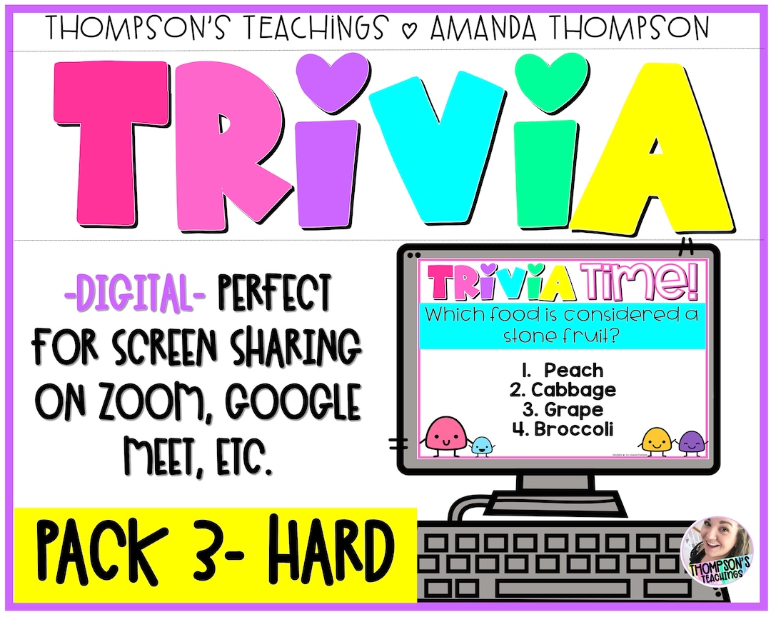 Virtual Trivia Game for Kids || Party Game || Games for ZOOM || Digital ...