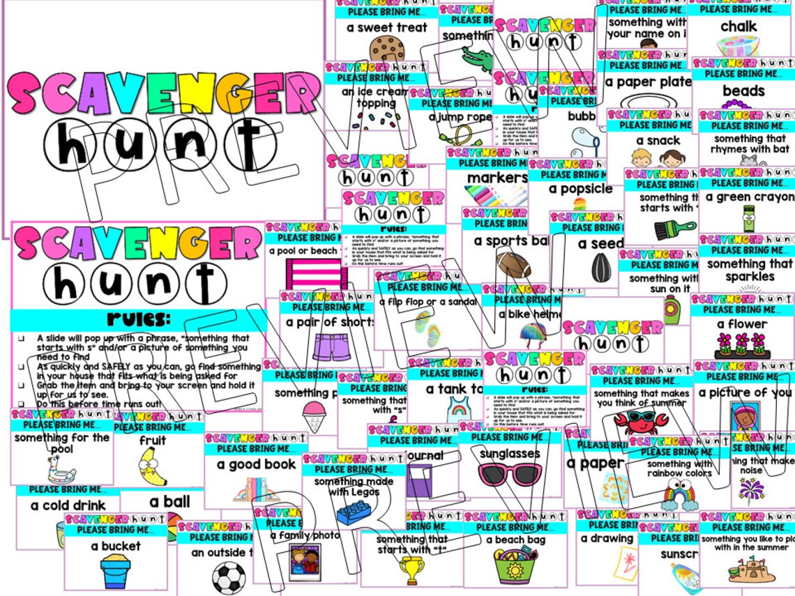 Virtual Scavenger Hunt || Party Game || Games for ZOOM || Digital Games ...