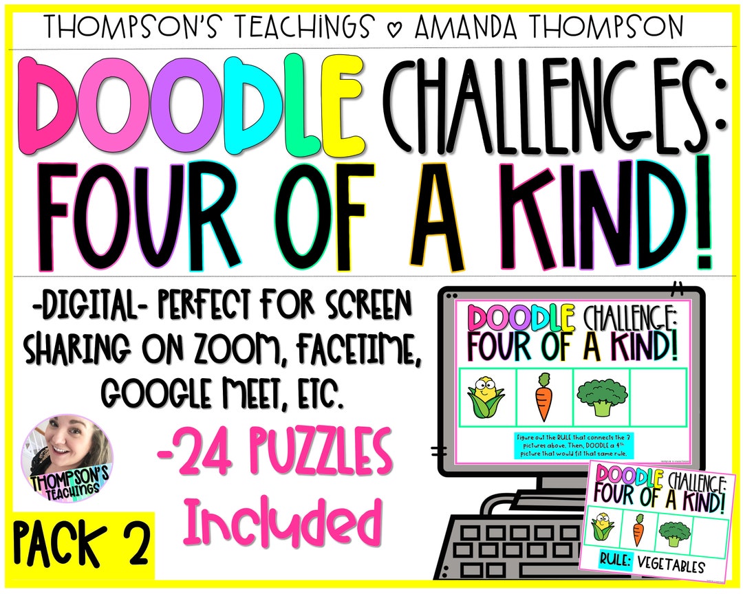 Doodle Challenges Game: Four of a Kind - Zoom & Google Meet (digital ...