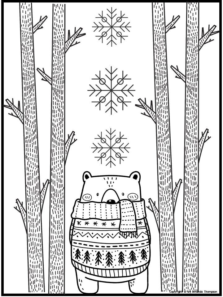 Winter Coloring Pages Coloring Sheets Winter Coloring - Etsy
