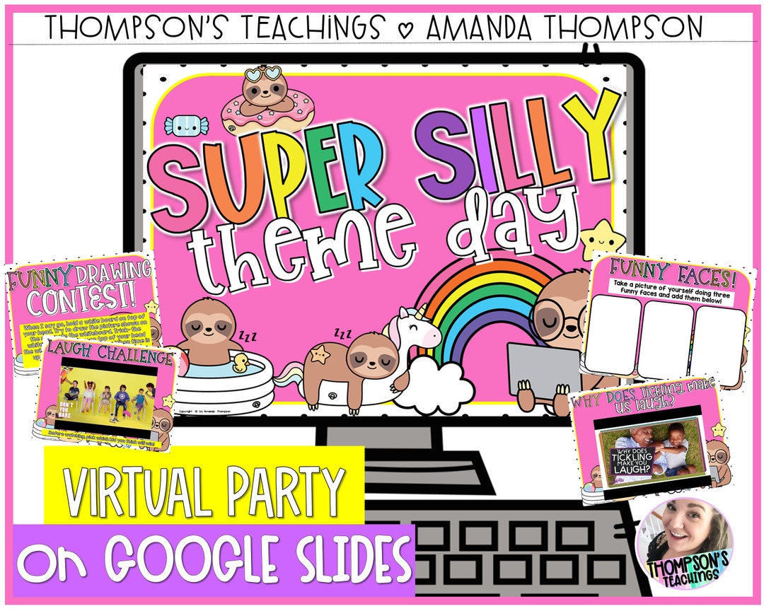 Virtual Super Silly Theme Day: Party Games for Google Slides (digital ...