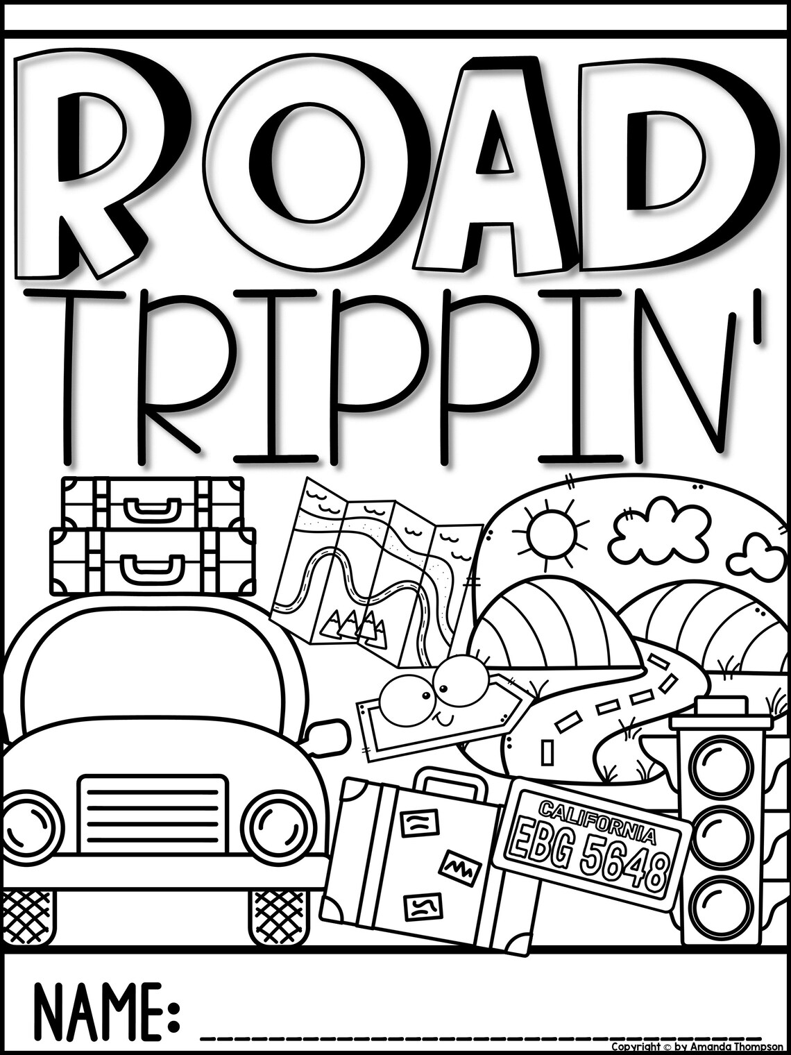 Road Trip Activities for Kids || Road Trip Coloring Sheets || Road Trip ...