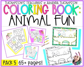 Animal Opposites Printable Coloring Book (Instant Download) - Etsy