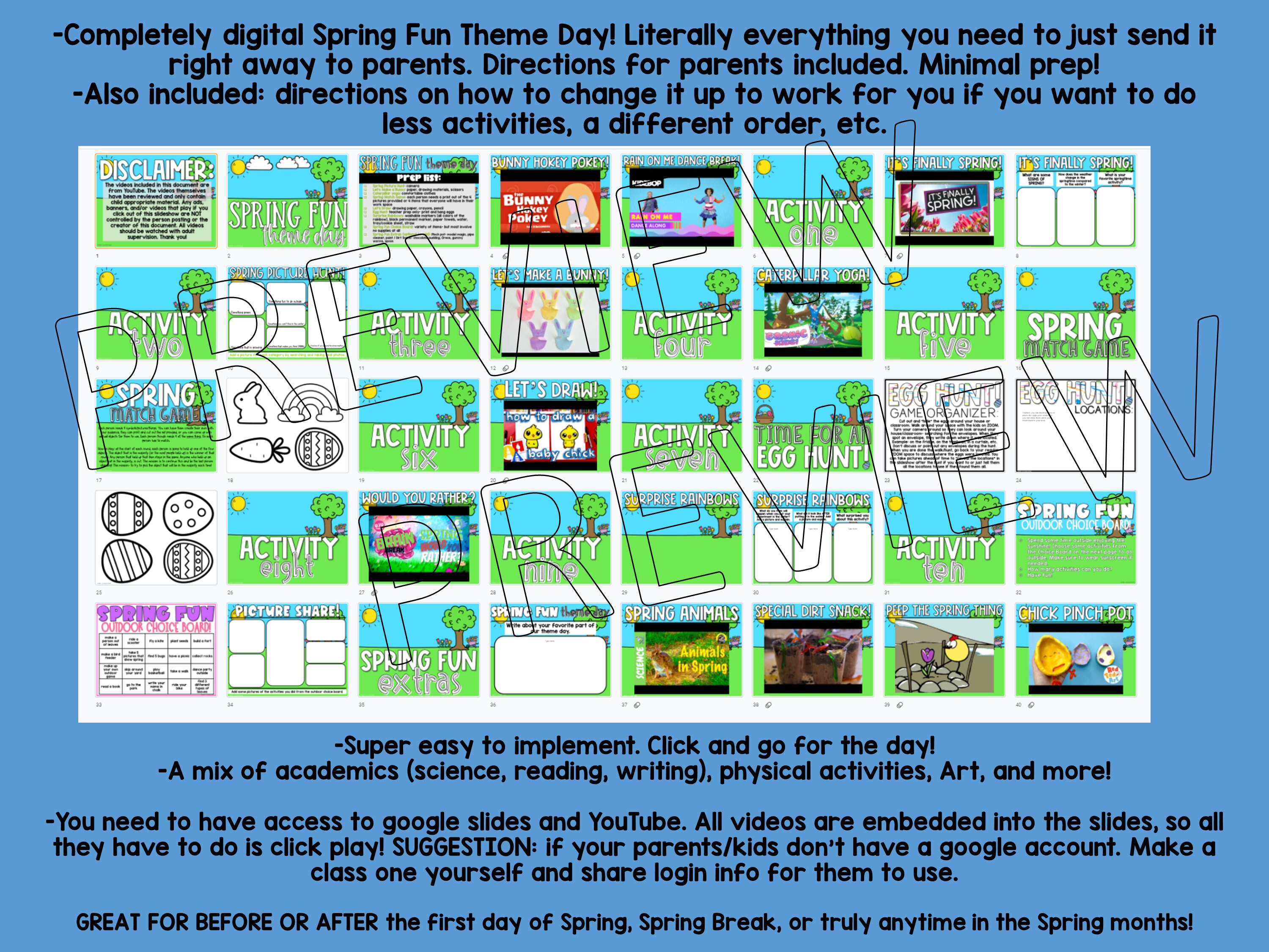 Virtual Spring Fun Day || Party Games || Games for ZOOM || Digital ...