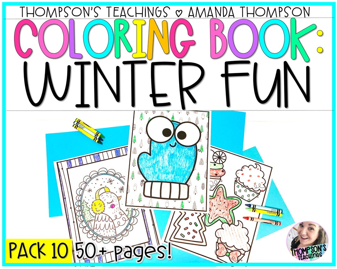 Winter Coloring Book: 50+ Fun Coloring Pages for Kids (digital Download ...