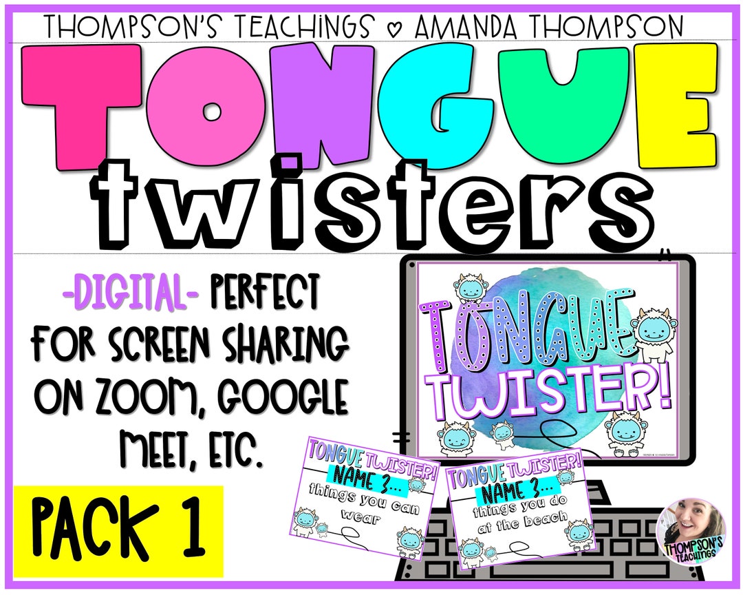 Virtual Tongue Twisters Game: Kids Party Game (digital Download) - Etsy ...
