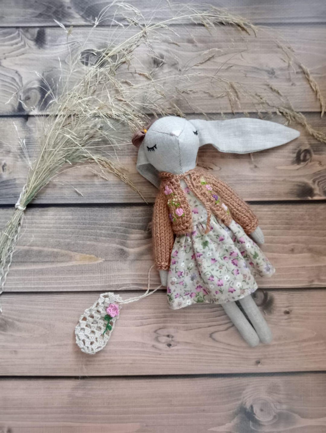 Easter Bunny Doll, Linen Bunny Doll , Handmade Gift Bunny Doll , Gift ...