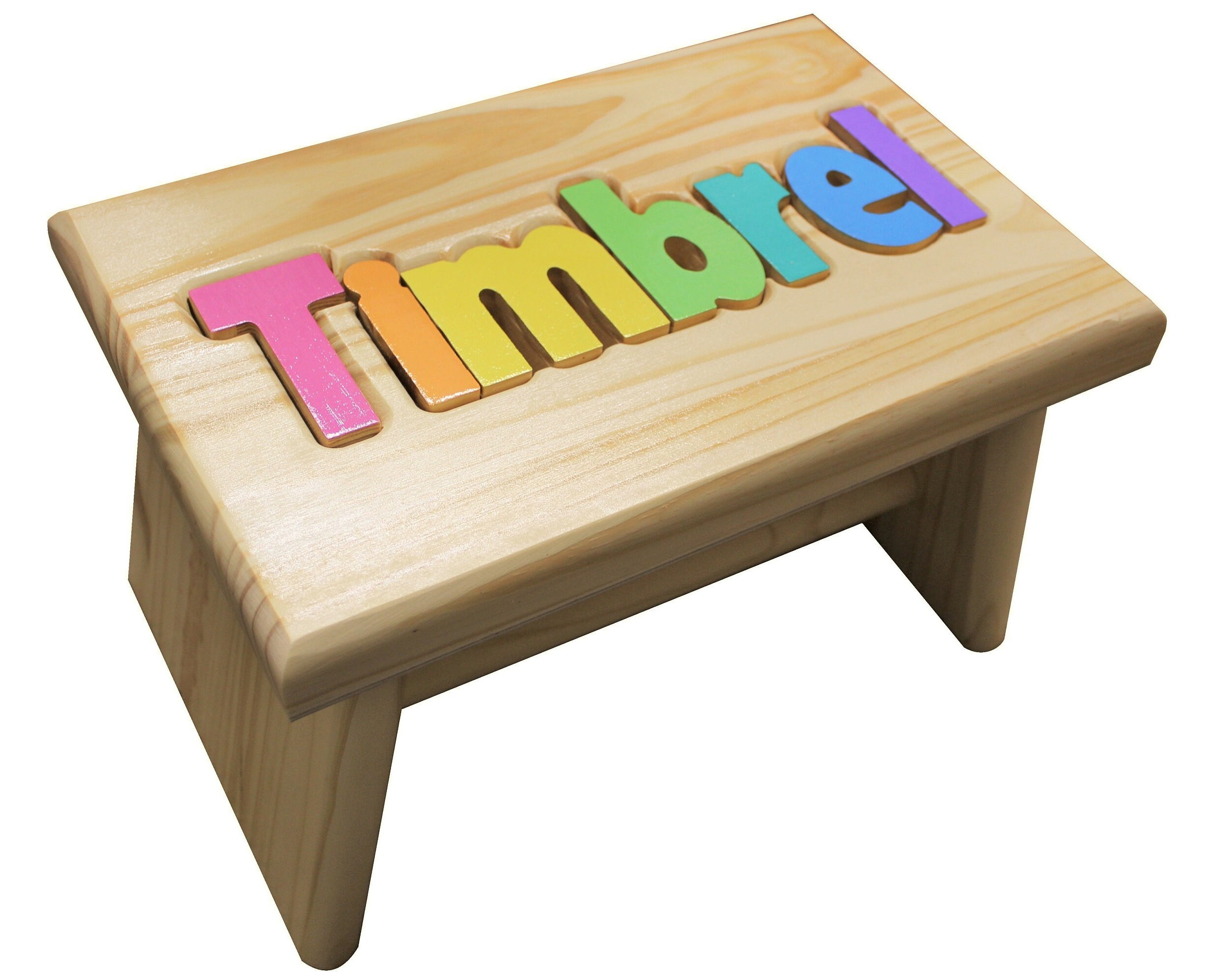 Puzzle Name Stool Personalized With Primary/pastel Colors or - Etsy