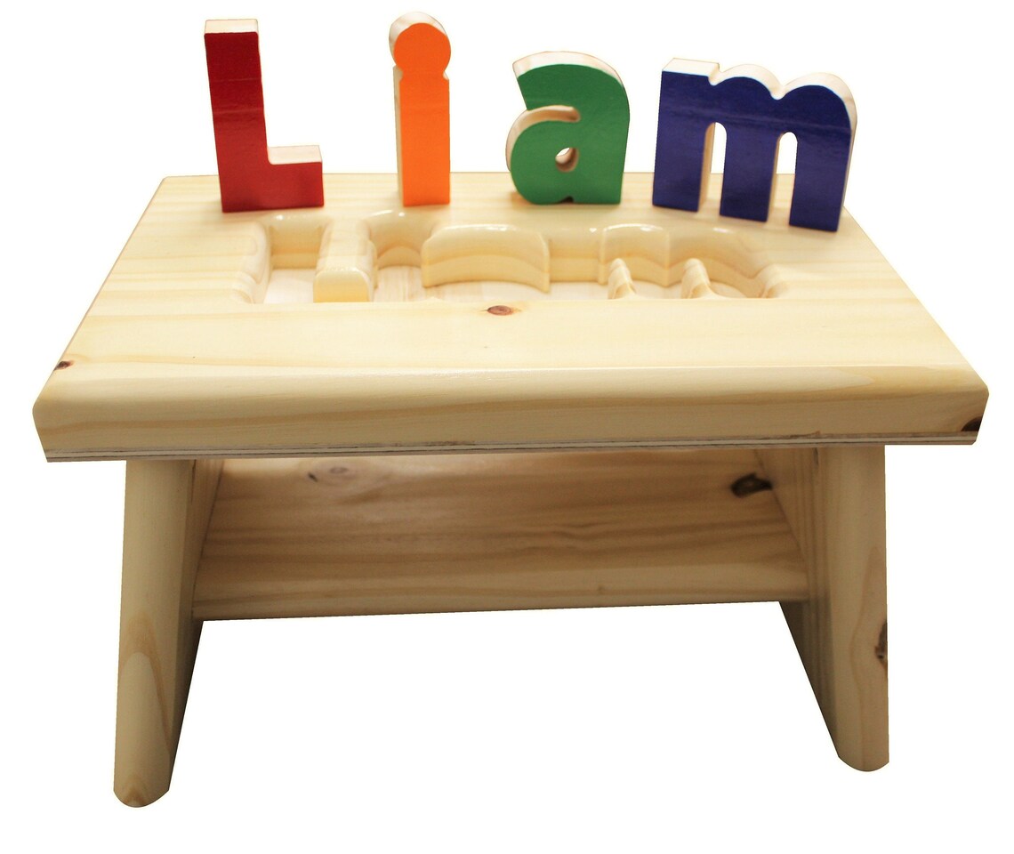 Puzzle Name Stool Personalized With Primary/pastel Colors or - Etsy