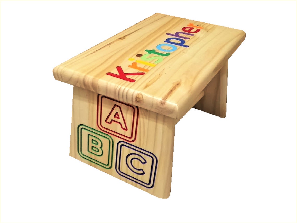 Deluxe Personalized Kids Step Stool Primary or Pastel Colors - Etsy