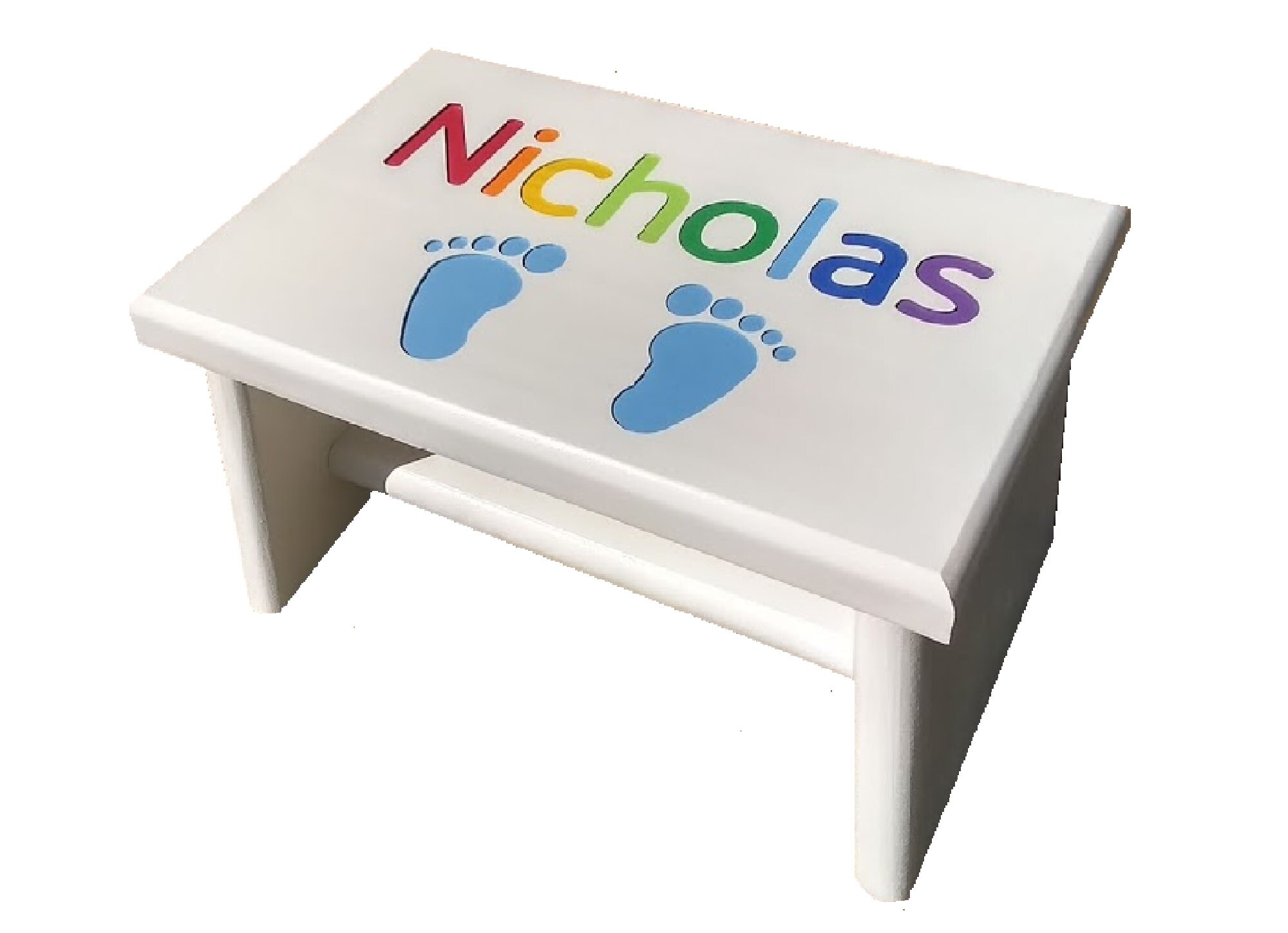 Personalized Kids Step Stool Large White Primary Colors or | Etsy