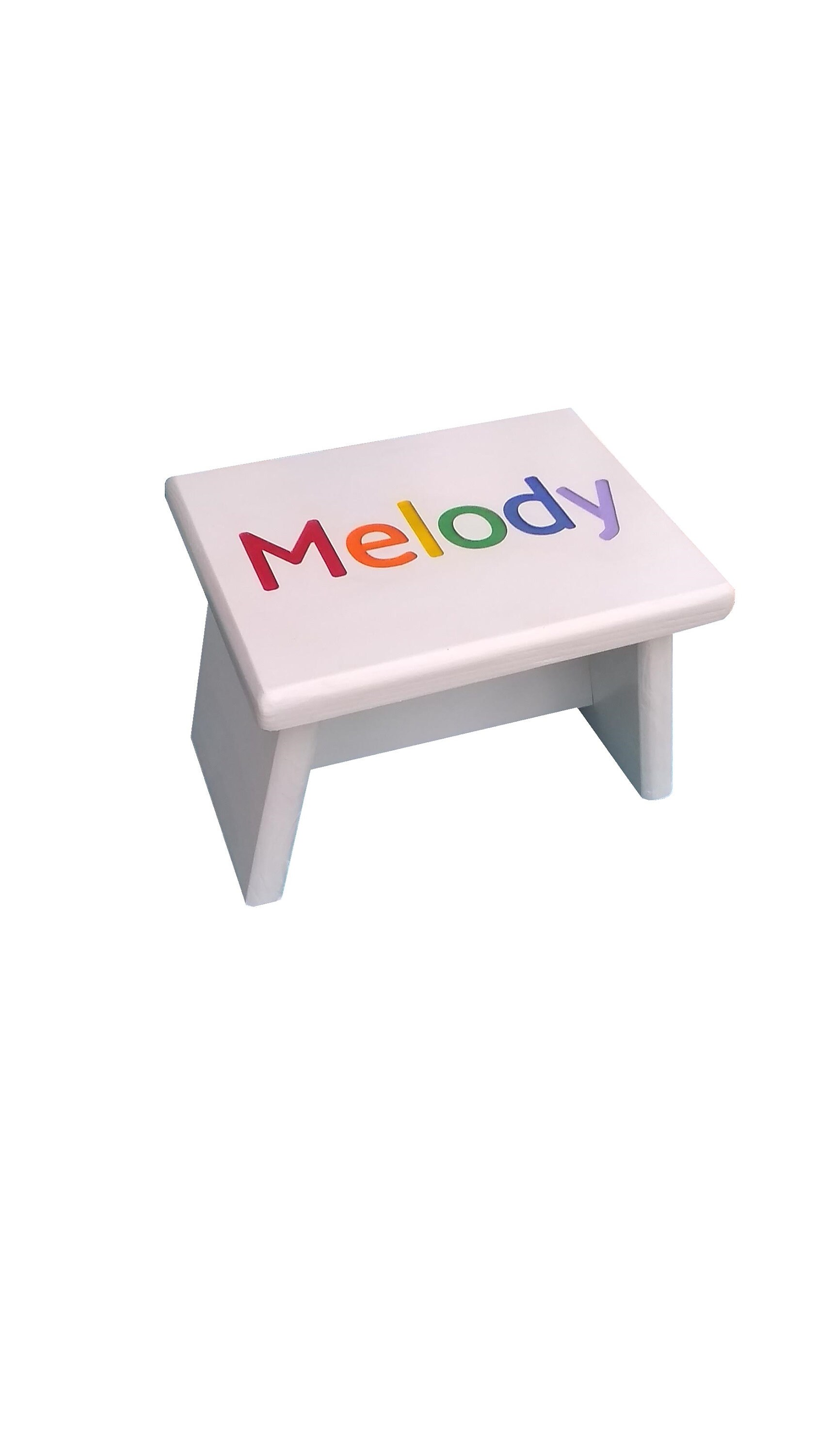 White Personalized Kids Step Stool Primary or Pastel Colors | Etsy