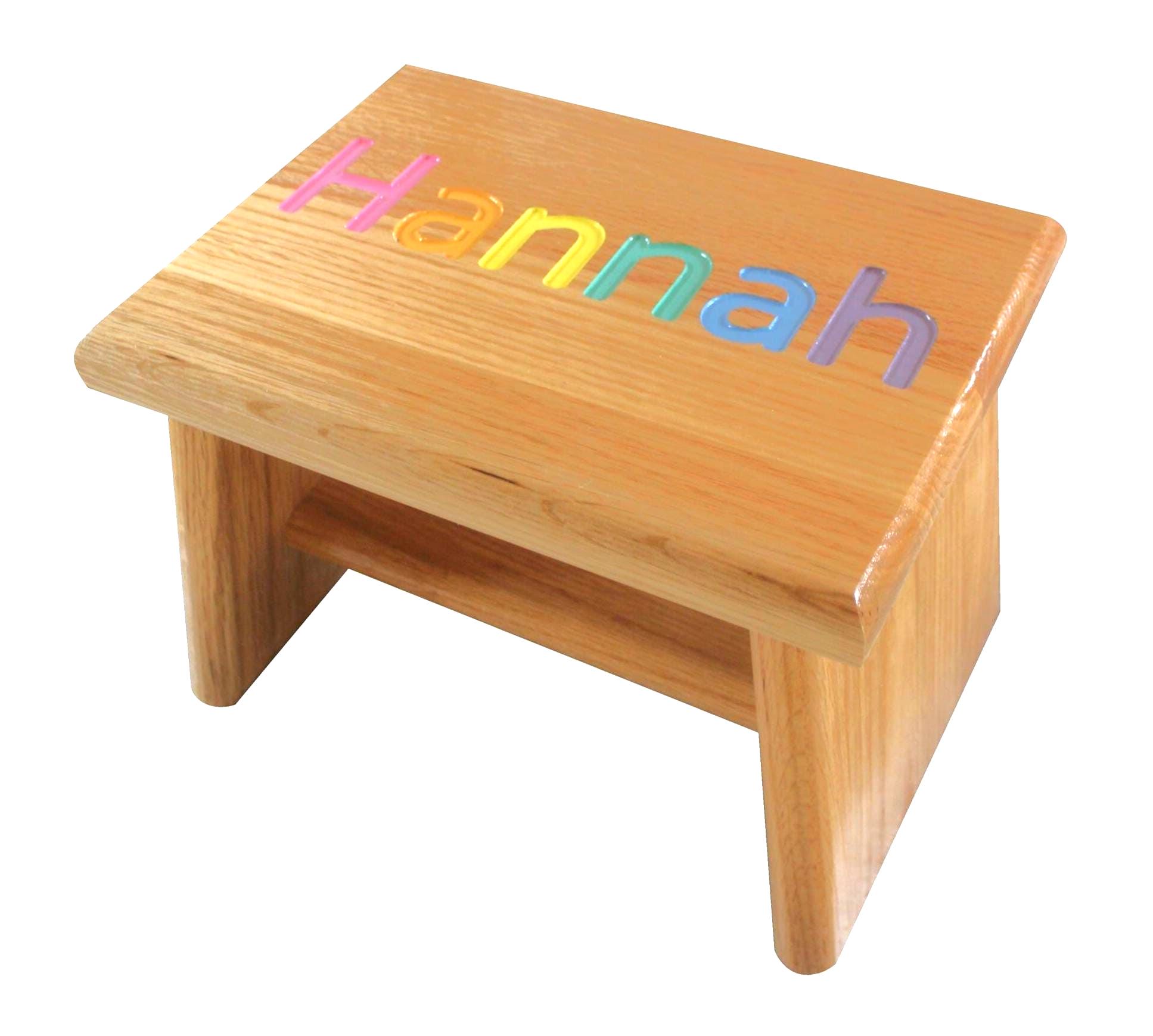 Personalized Kids Oak Step Stool Primary or Pastel Colors - Etsy