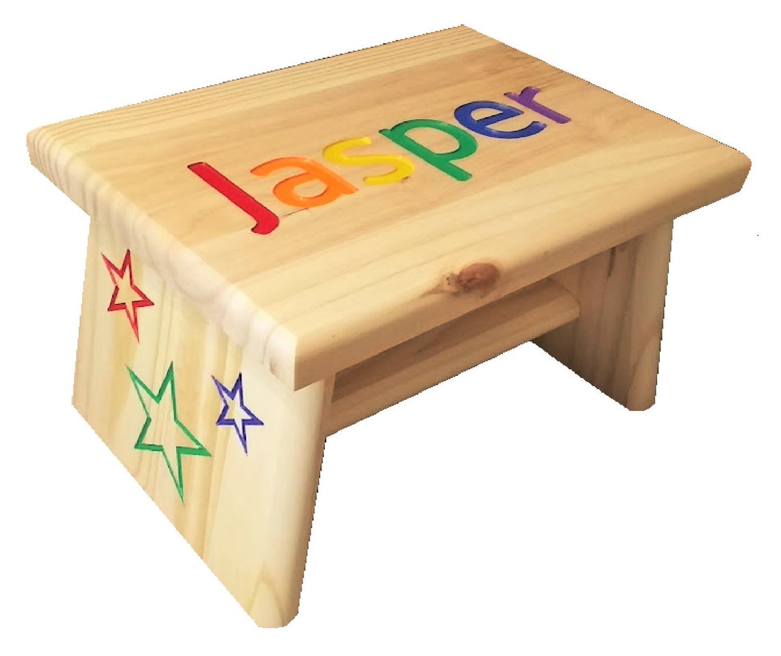 Deluxe Personalized Kids Step Stool Primary or Pastel Colors - Etsy
