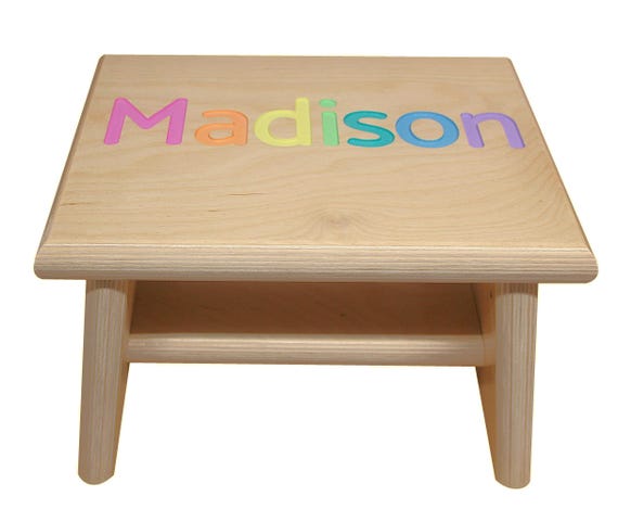 Wooden name step stool store