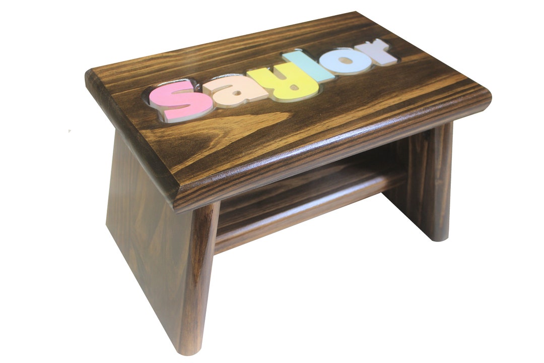 Puzzle Name Stool Personalized With Primary, Pastel or Comfortable ...