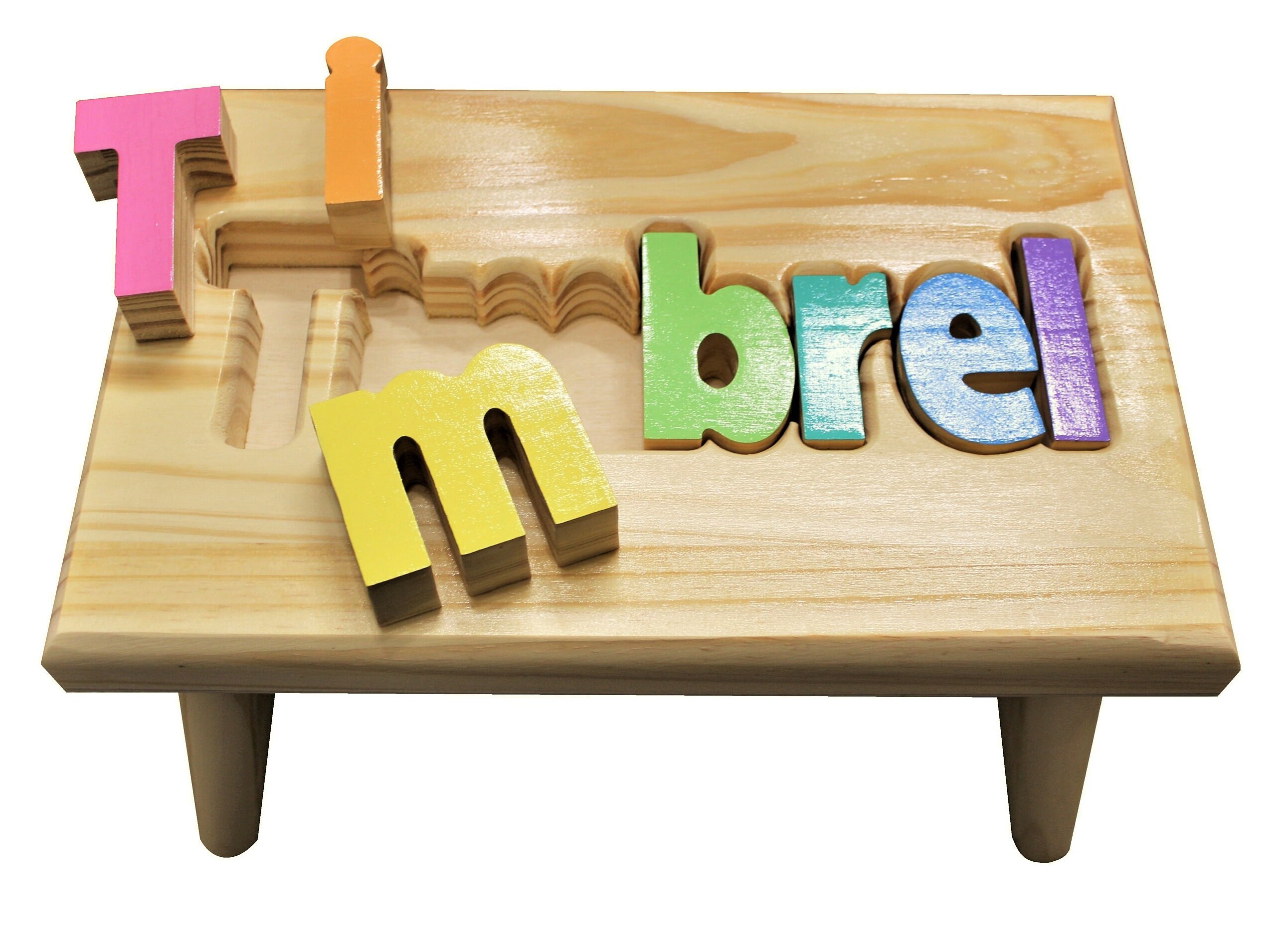 Puzzle Name Stool Personalized With Primary/pastel Colors or - Etsy
