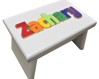 Name Puzzle Stool - Etsy
