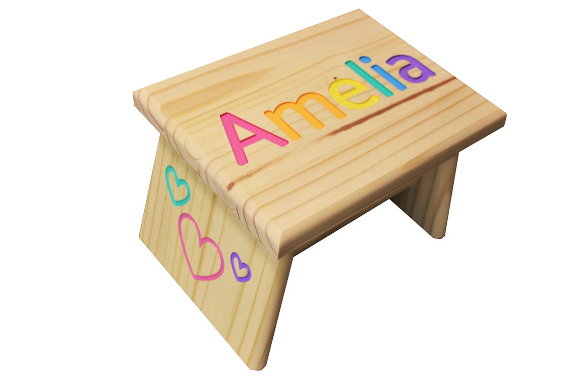 Deluxe Personalized Kids Step Stool Primary or Pastel Colors | Etsy