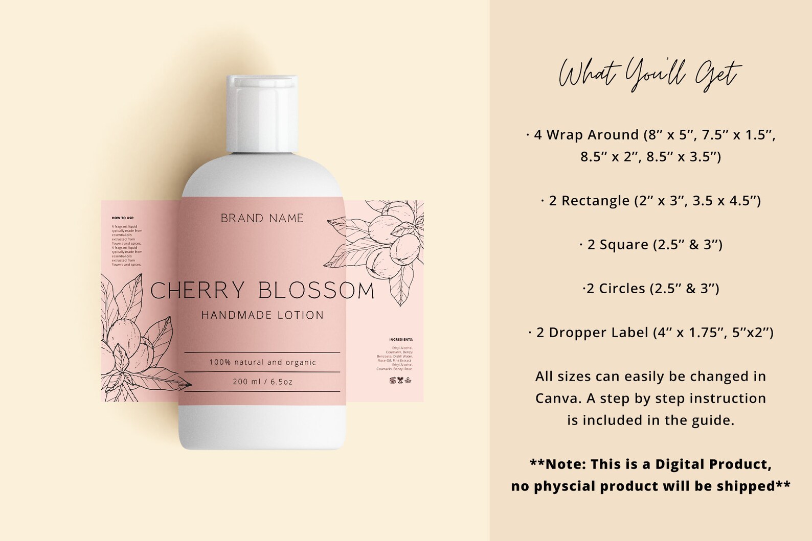 Editable Cosmetic Labels DIY Cosmetic Labels Printable Body Etsy