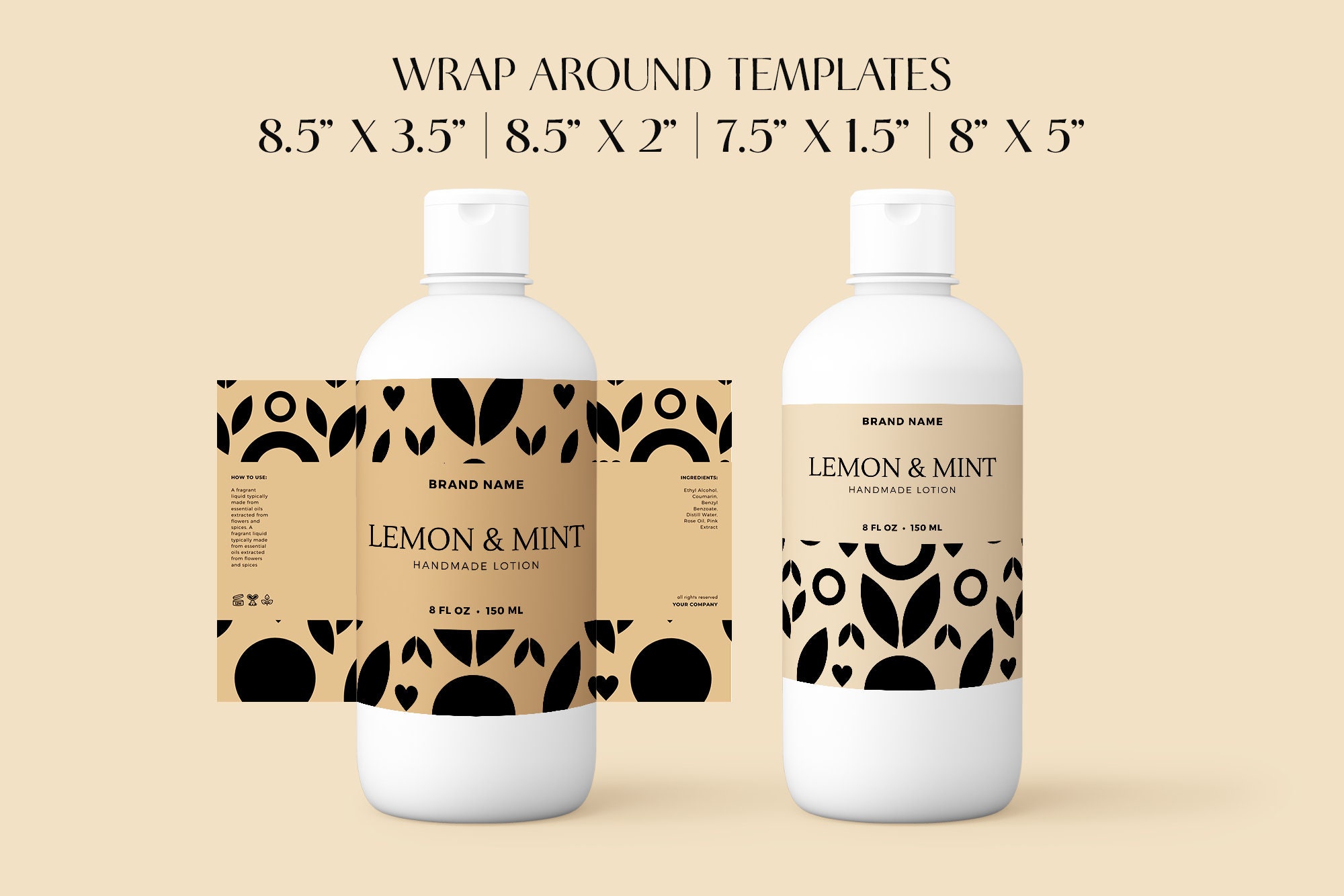 Editable Body Product Label Cosmetic Bundle Body Care Labels | Etsy