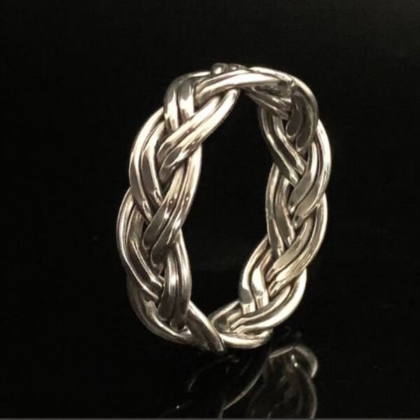 Braided Silver Ring - Etsy