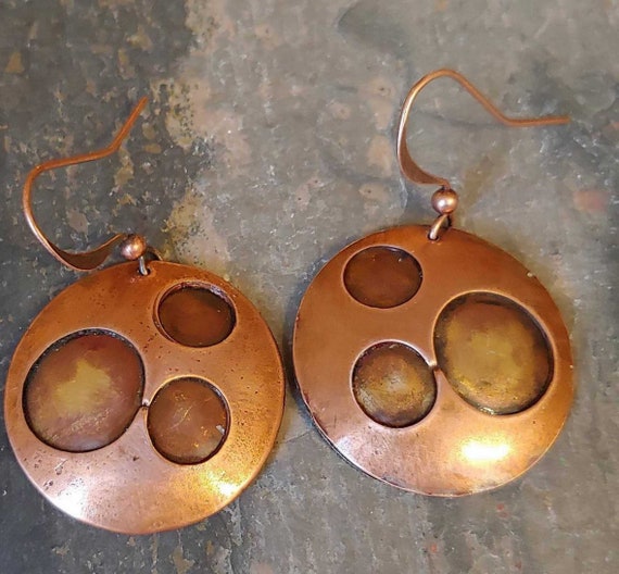 Unique handmade copper earrings | Etsy