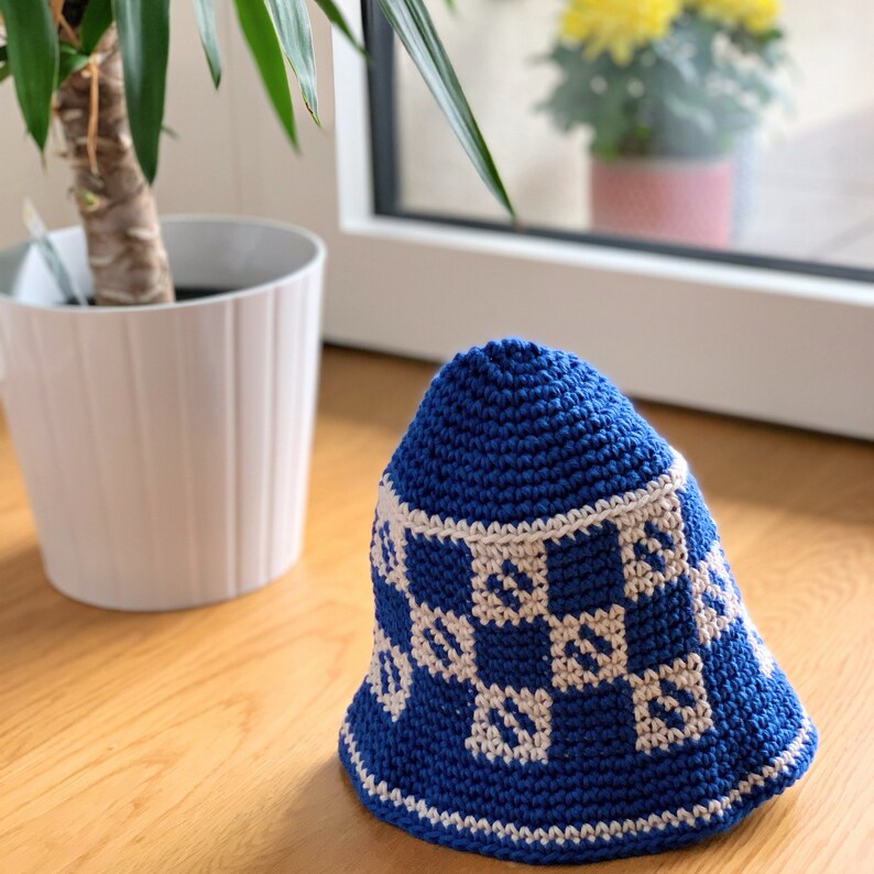 CROCHET BUCKET HAT Checkered Bucket Hat Customisable in - Etsy