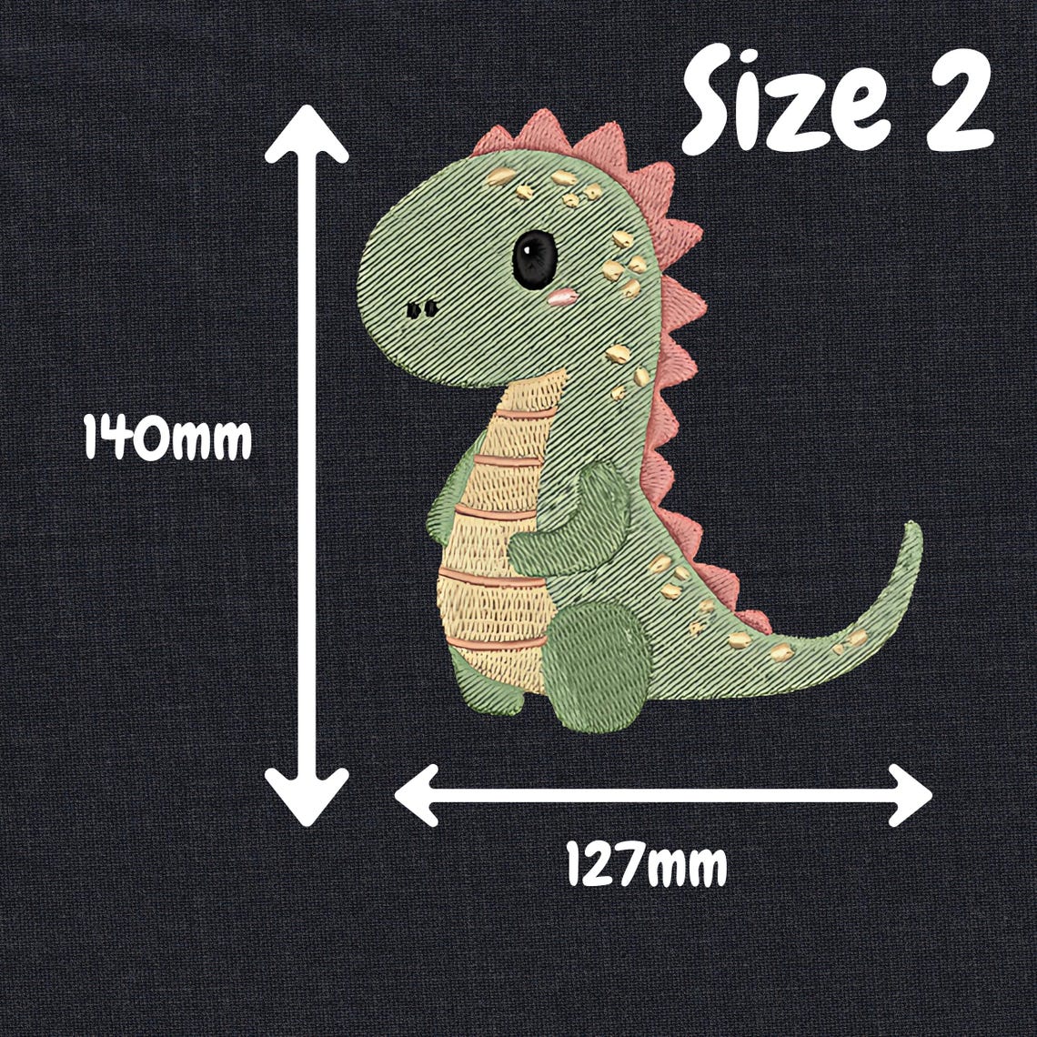 Dino Machine Embroidery Design | 2 Sizes | Dinosaur Embroidery File ...