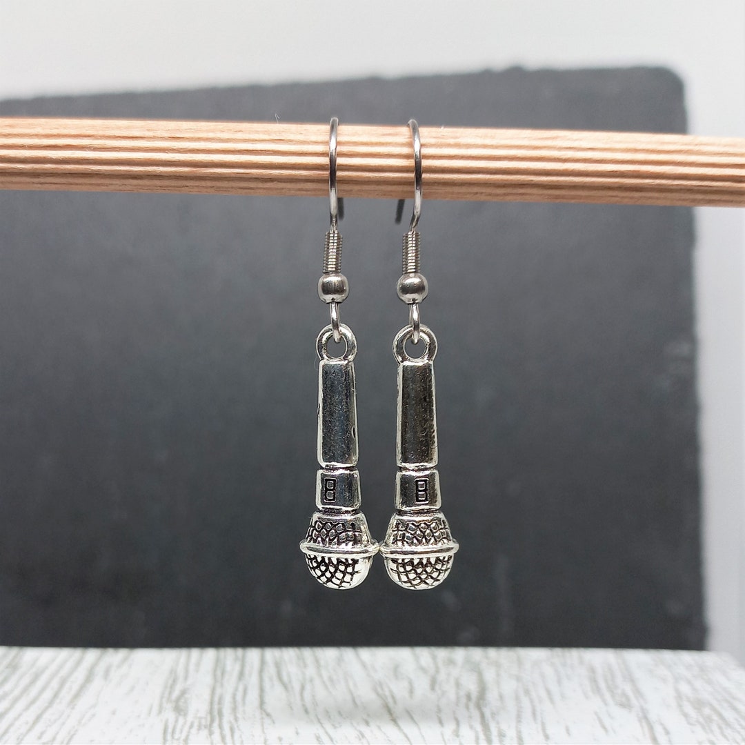 Cute Microphone Earrings Original Gift for Musicians and Singers Gift ...