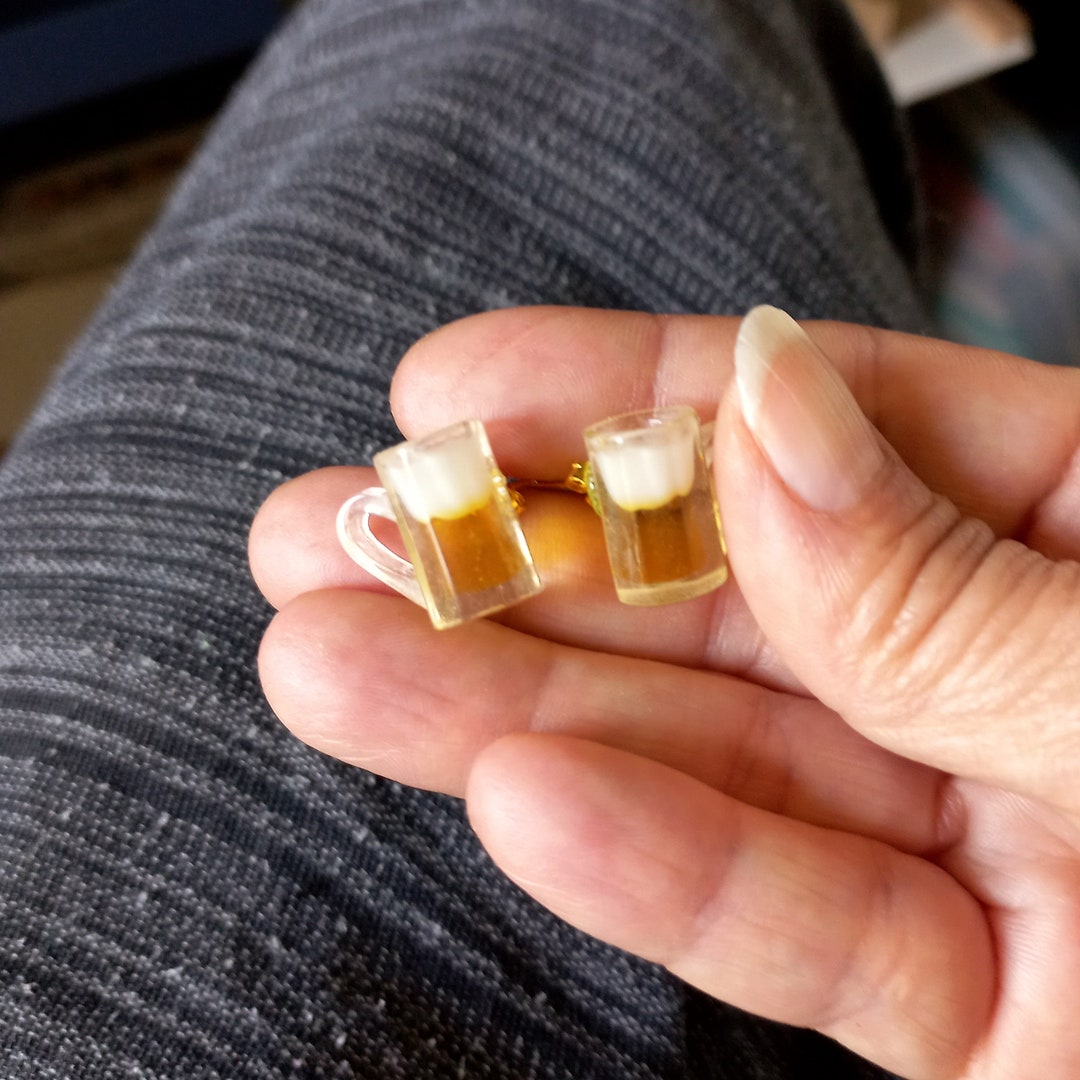 Cute Beer Glass Stud Earrings. Mini Beer Mug Studs. Hypoallergenic ...