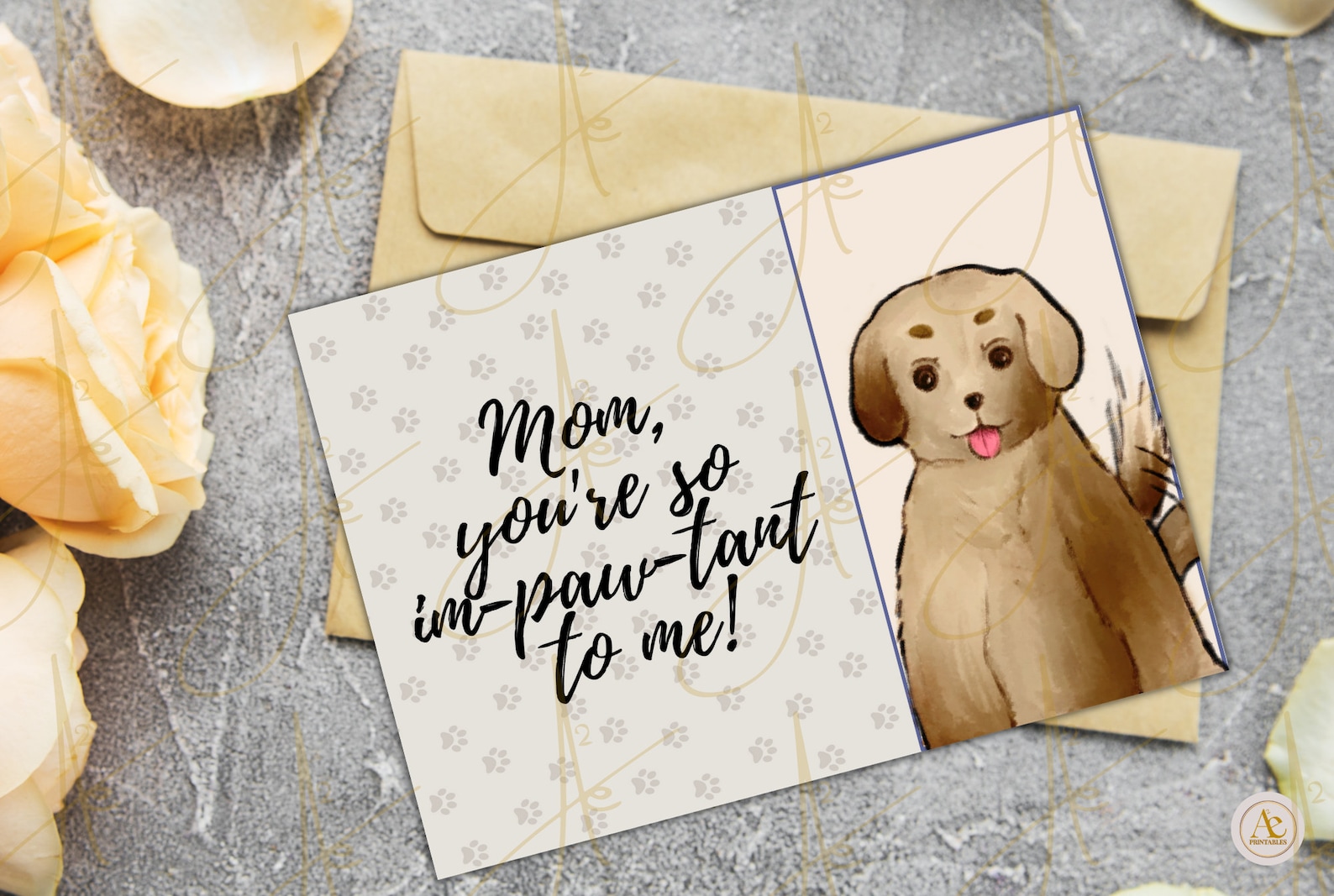 Printable Greeting Card Dog Themed Mother's Day | Etsy