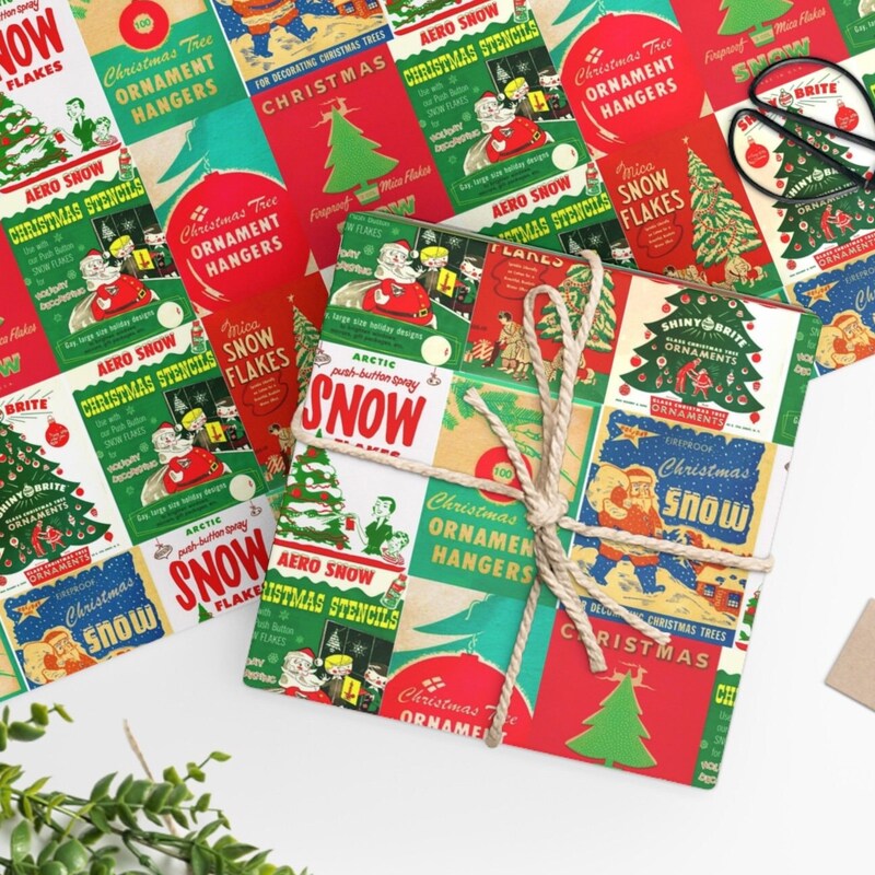 Retro Wrapping Paper - Etsy