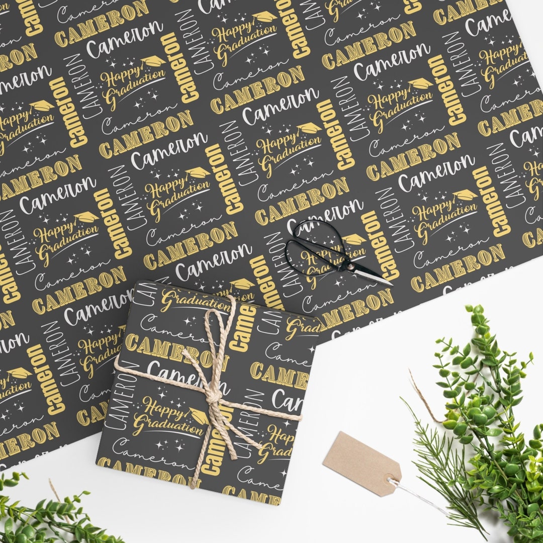 Personalized Graduation Wrapping Paper: Custom Name Gift Wrap - Etsy